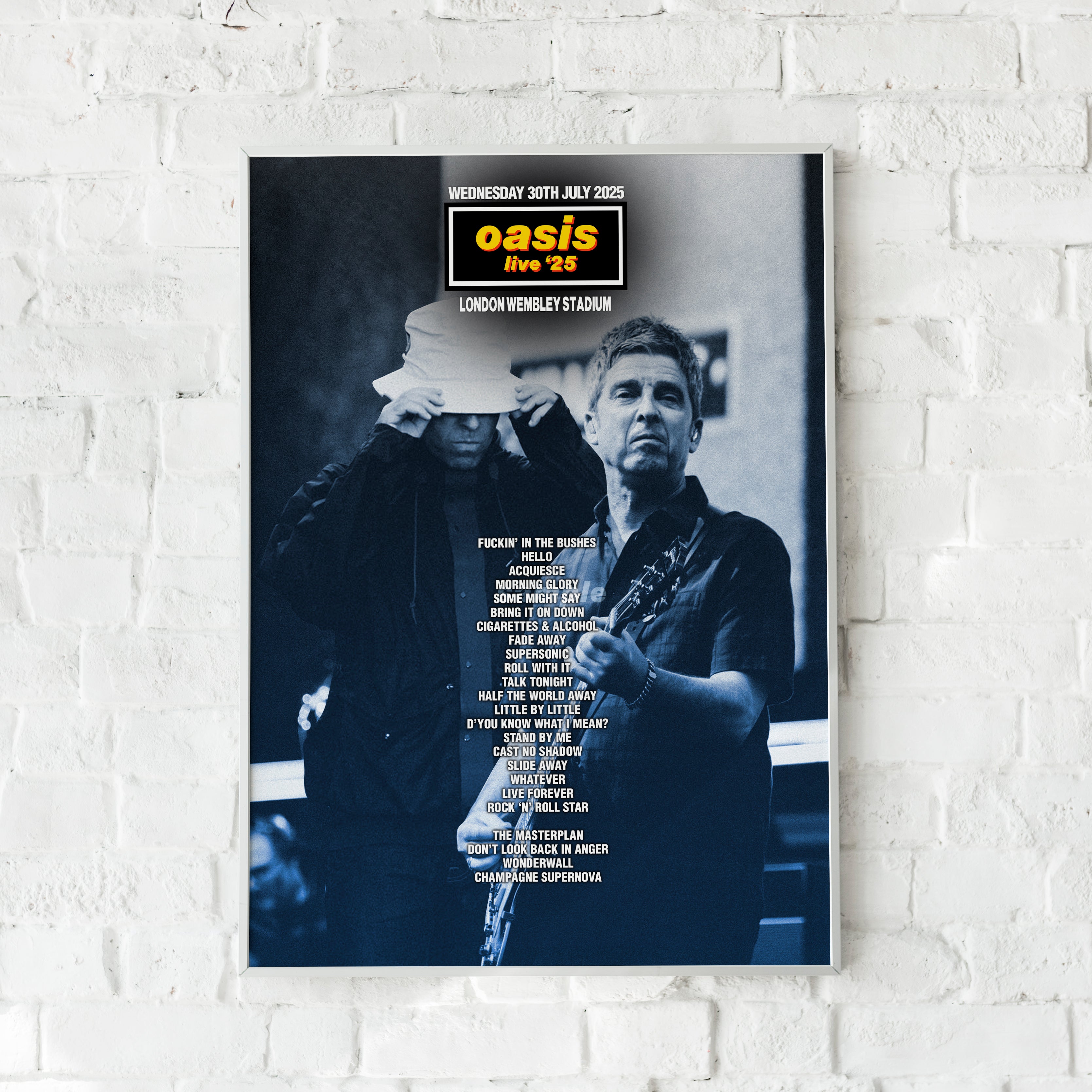 Oasis Setlist Prints – britrockheaven